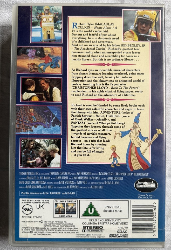 The Pagemaster VHS Video, Macaulay Culkin, Christopher LLoyd 1994 | eBay UK