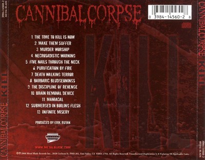 CANNIBAL CORPSE KILL NEW CD 39841456028| eBay
