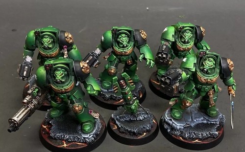 Warhammer 40k Terminator Squad Space Marines Salamanders Painted ...