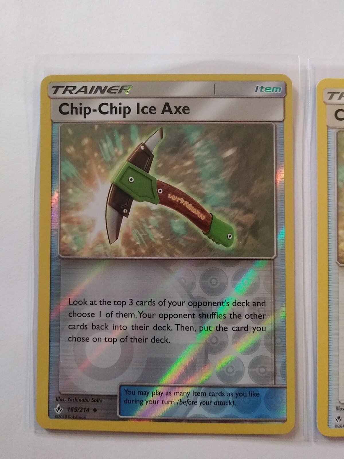 Pokémon Chip-Chip Ice Axe Reverse Holo Unbroken Bond Chip-Chip Axe 165/ ...