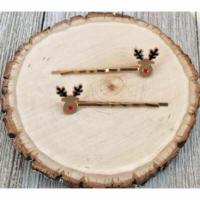 Reindeer Hair Pins, Deer Hair Pins, Christmas Hair Pins, Decorative ...