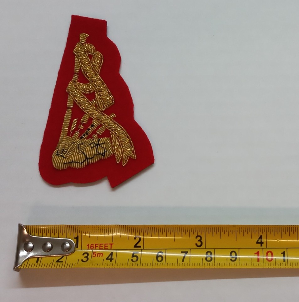No1 Bagpipe Badge British Army Embroidered Braided Pipes Insignia Patch ...