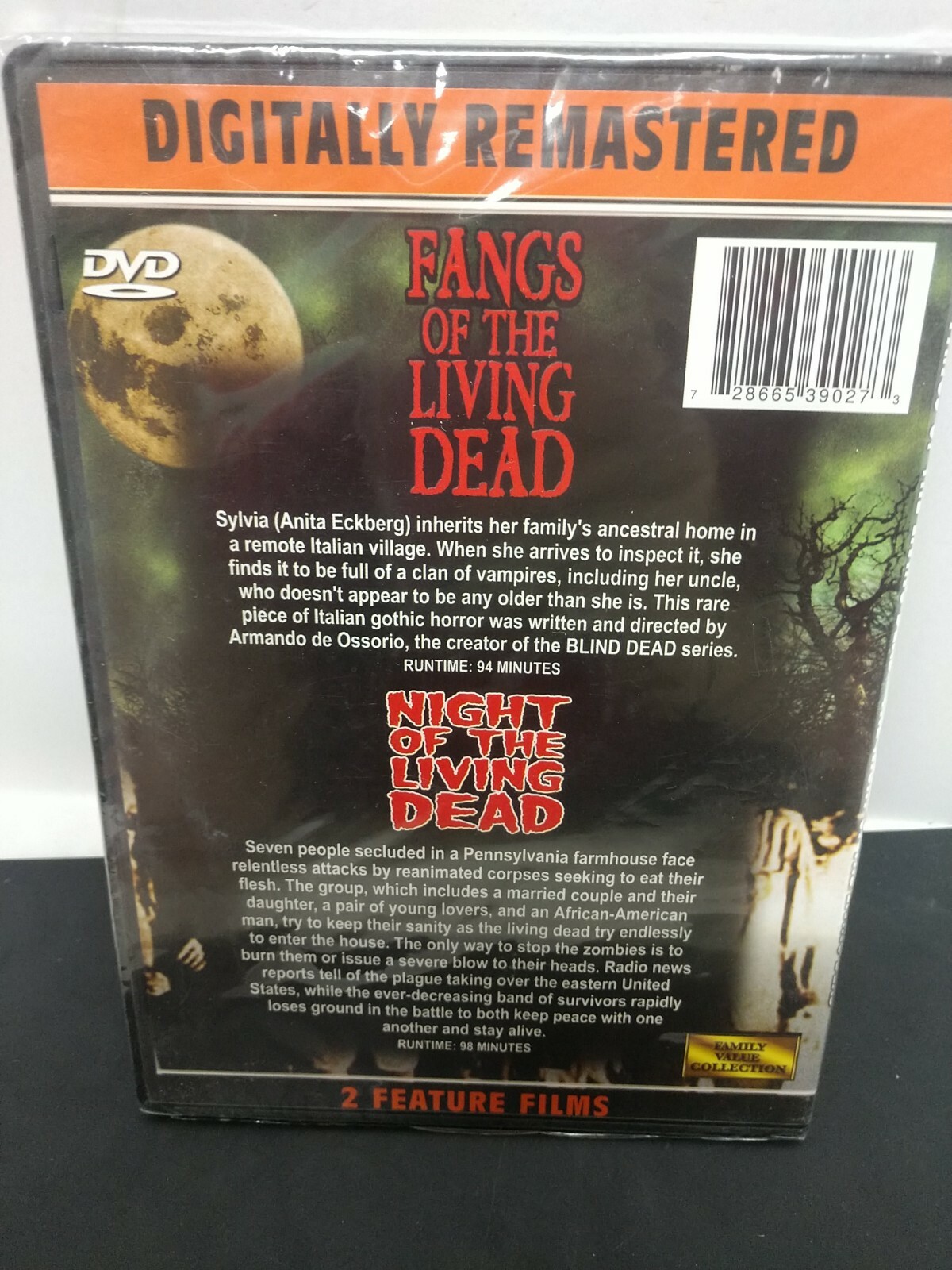 Fangs Night of the Living Dead DVD Double Feature Digitally Remastered ...