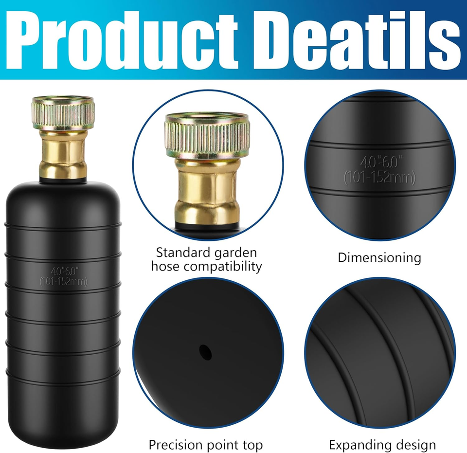 3 Pcs Drain Bladders,Rubber Bladder Drain Cleaners Fit 1" to 6" Drain ...