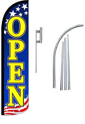 Open (Stars) Standard Windless Swooper Flag With Complete Kit | eBay