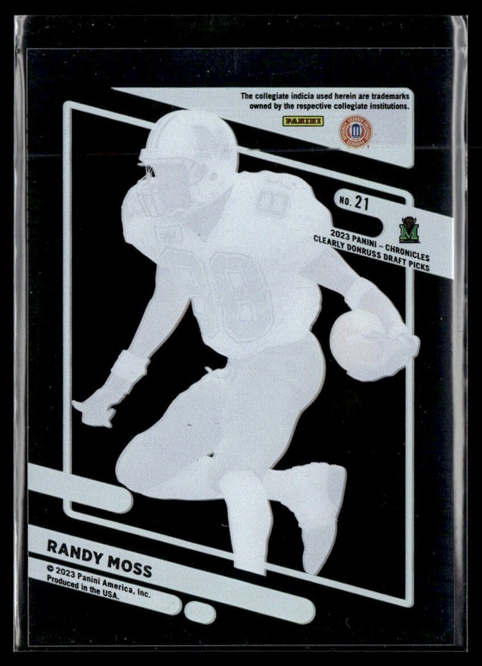 2023 Panini Chronicles Draft Picks Clearly Donruss Randy Moss Marshall ...