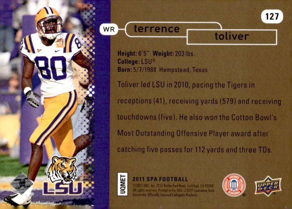 2011 SP Authentic #127 Terrence Toliver FW | eBay