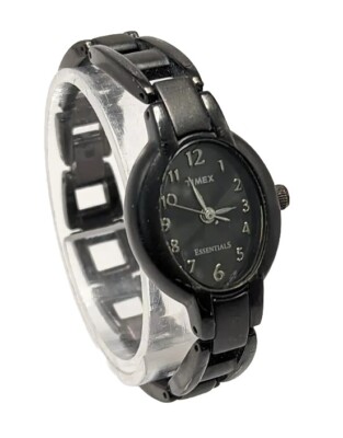 Timex Black Matte Chain Link Ladies Watch Small NEW BATT | eBay