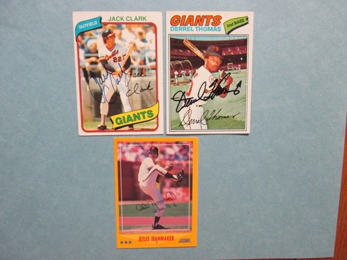 JACK CLARK/DERREL THOMAS/ATLEE HAMMAKER San Francisco Giants Signed ...