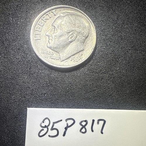 1985 P Dime Broad Struck Off Center Obverse/Reverse Wide Rim Grease ...