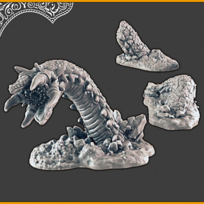 Large Sand Worm (28-32mm Scale) 3d printed resin Miniatures for D&D ...