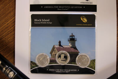 US Mint Sealed 2018 Block Island P/D/S 3-Coin ATB Quarter Set (Stock ...
