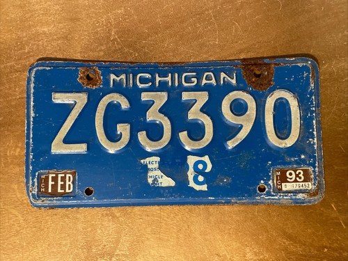 1993 Michigan License Plate Truck # ZG 3390 Rusty | eBay