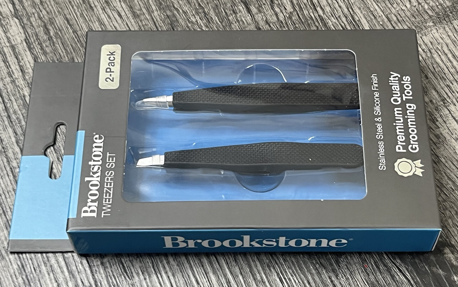 Brookstone 2-Pk Tweezer Set premium quality grooming tools stainless ...