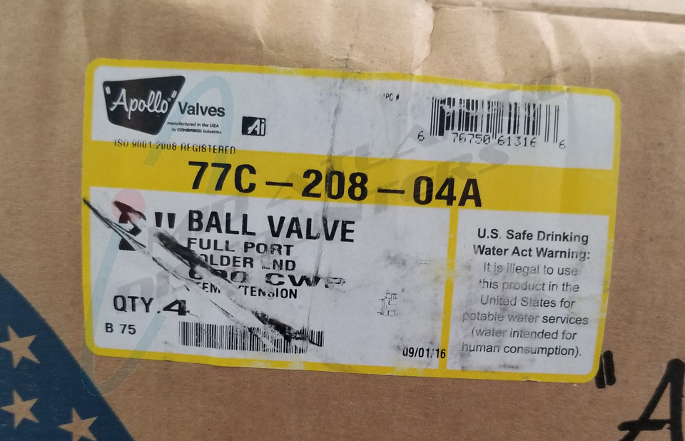 Apollo 2" Ball Valve 77C-208-04A 250psi B16 Economy Fp Bronze Full-Port ...