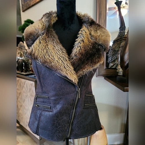 YOKI New York Outerwear Collection Vegan Leather VTG Vest NWT Ladies Sz ...