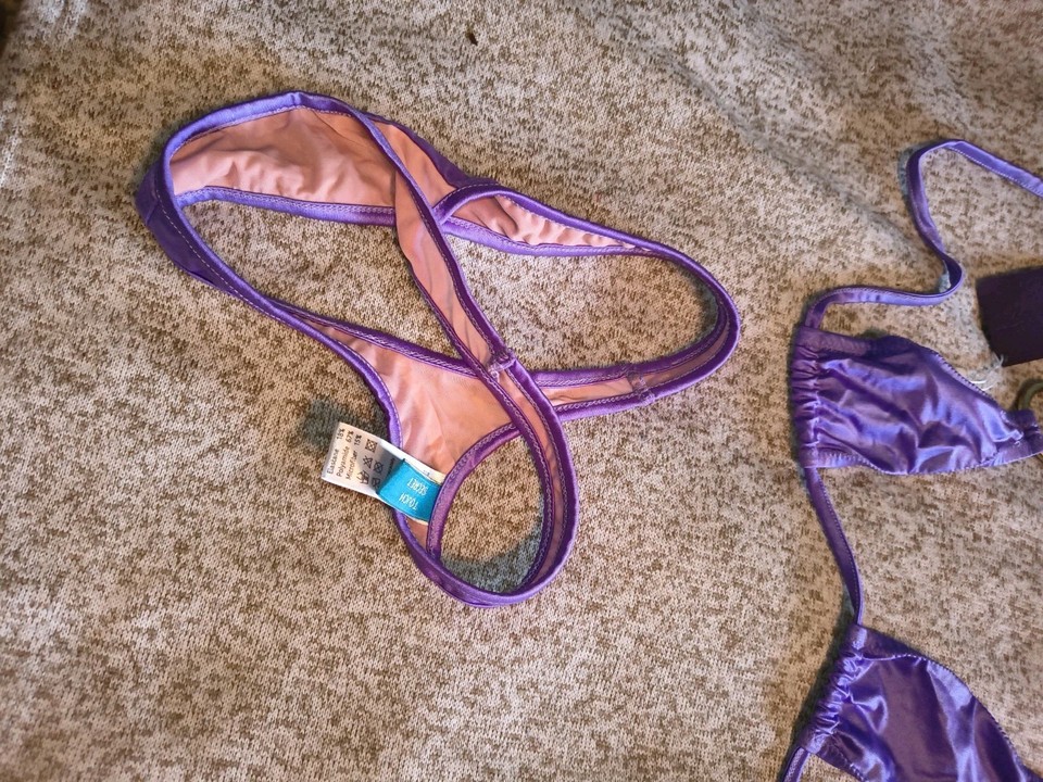 touch secret truhani purple ring accent bikini set halter triangle ...