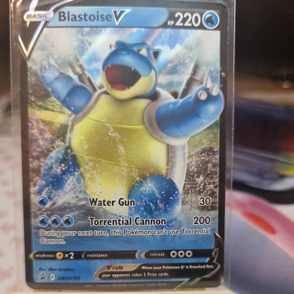 Pokemon Blastoise v SWSH101 Black Star Promo Holo Card NM Condition ...