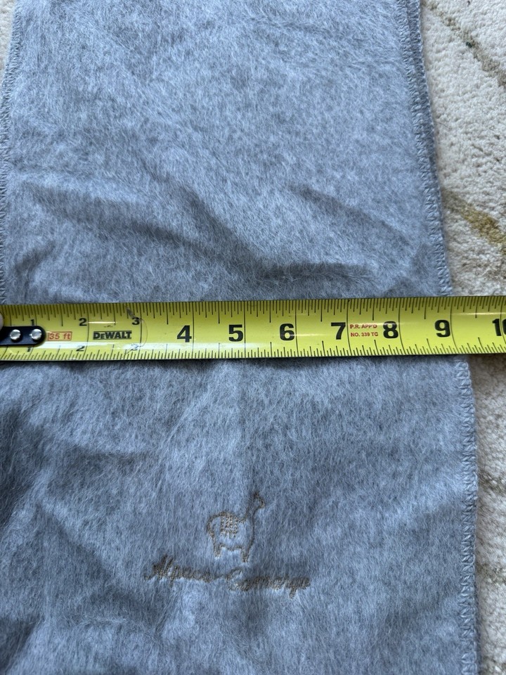 Alpaca Camargo Gray Alpaca Wool Blend Scarf Made/Peru 9 inches x 68 ...