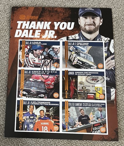 Dale Earnhardt Jr Signed 2017 Bristol Tribute Postcard NASCAR Hero Card ...