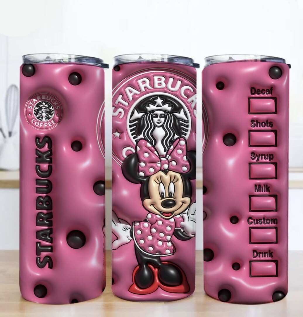 New 3D Disney Cartoon Minnie Mouse Inflated 20oz Tumbler Cup Inflated ...