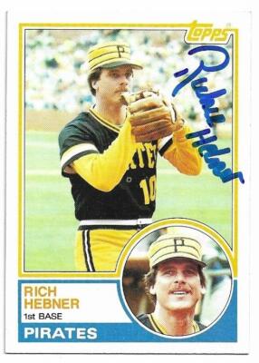 RICH HEBNER Autographed Signed 1983 Topps Baseball card #778 Pittsburgh ...