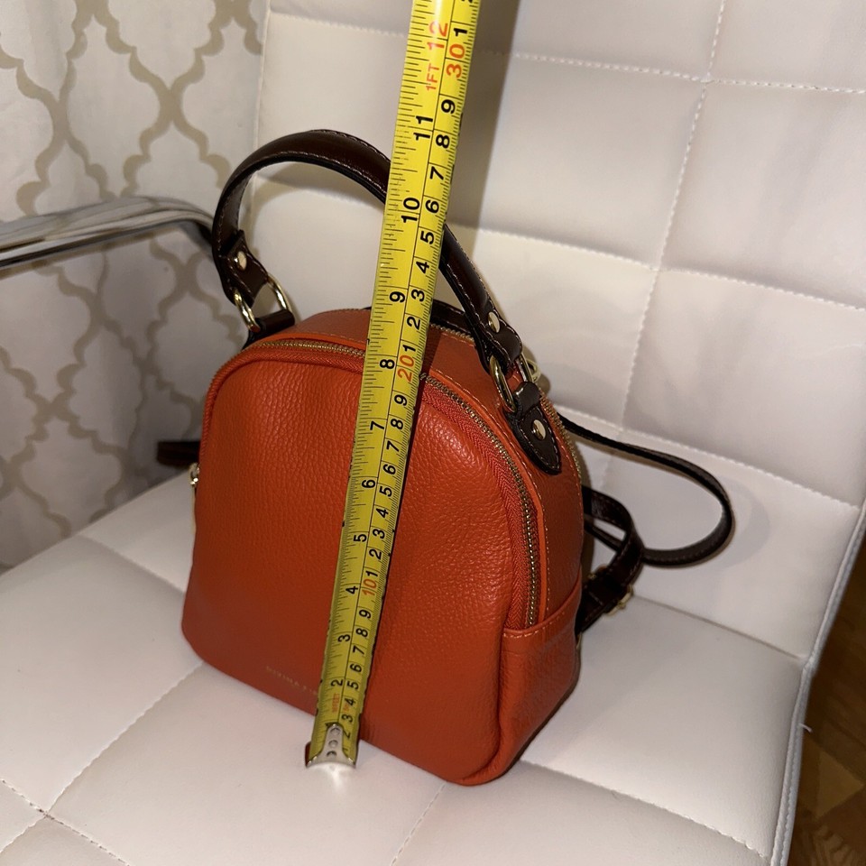 Divina Firenze Orang leather Convertible Top Handle Backpack Crossbody ...