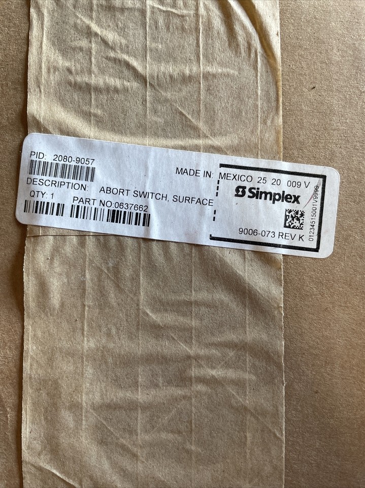 (C) Simplex 2080-9057 Abort Switch Surface Same Day Shipping! (SEALED)⚡ ...