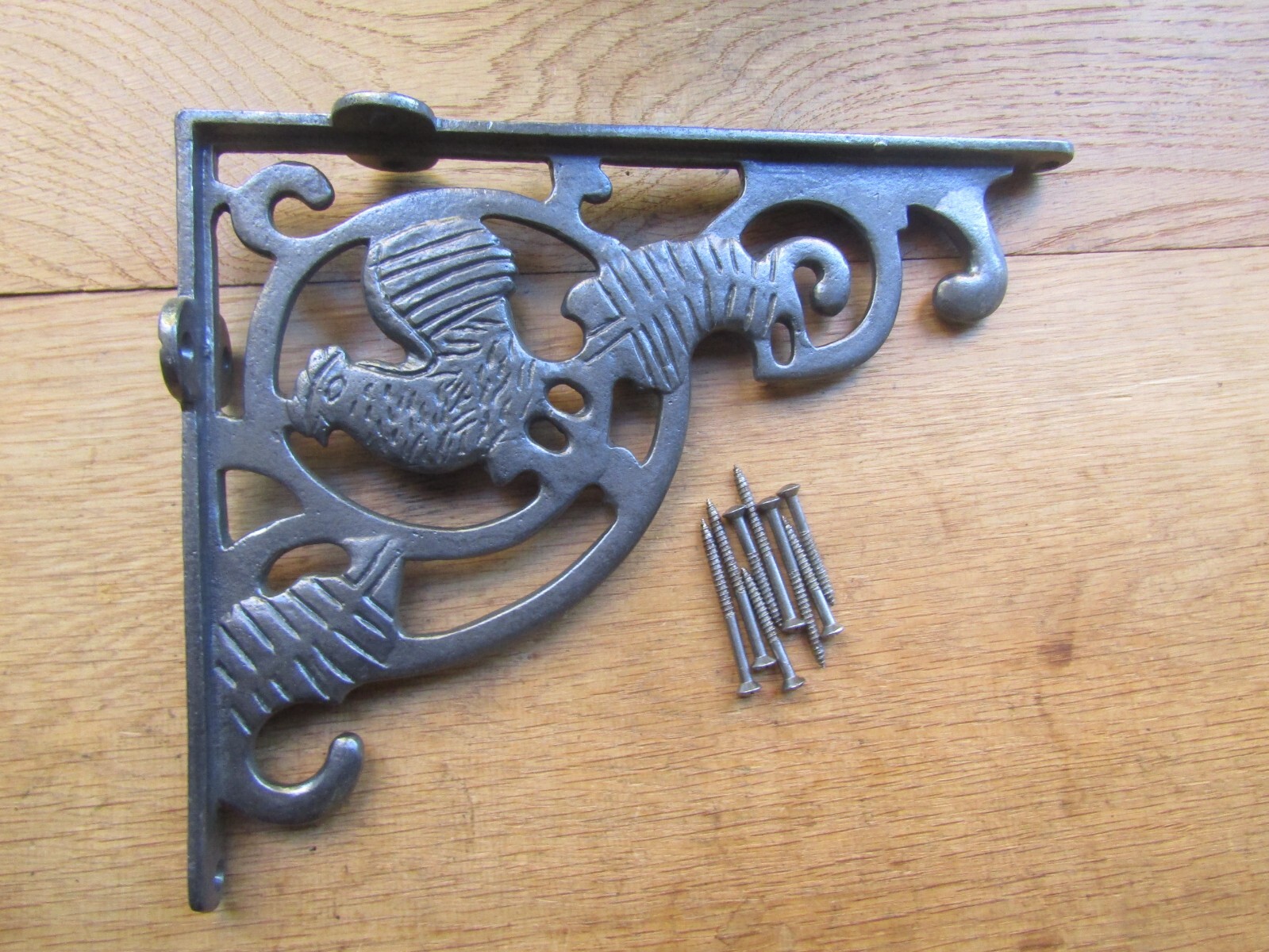 Rustic iron shelf bracket vintage old retro ornate animal shelf bracket ...
