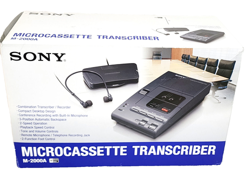 Sony M-2000 Microcassette Transcriber Recorder Retail Package | eBay