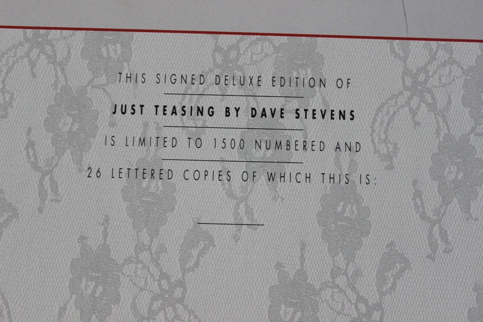 Dave Stevens "Just Teasing" blank signature page | eBay