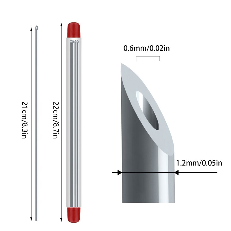 5 Pcs Worm Baiting Hollow Needle Bait Feeder Stainless Steel Upper ...