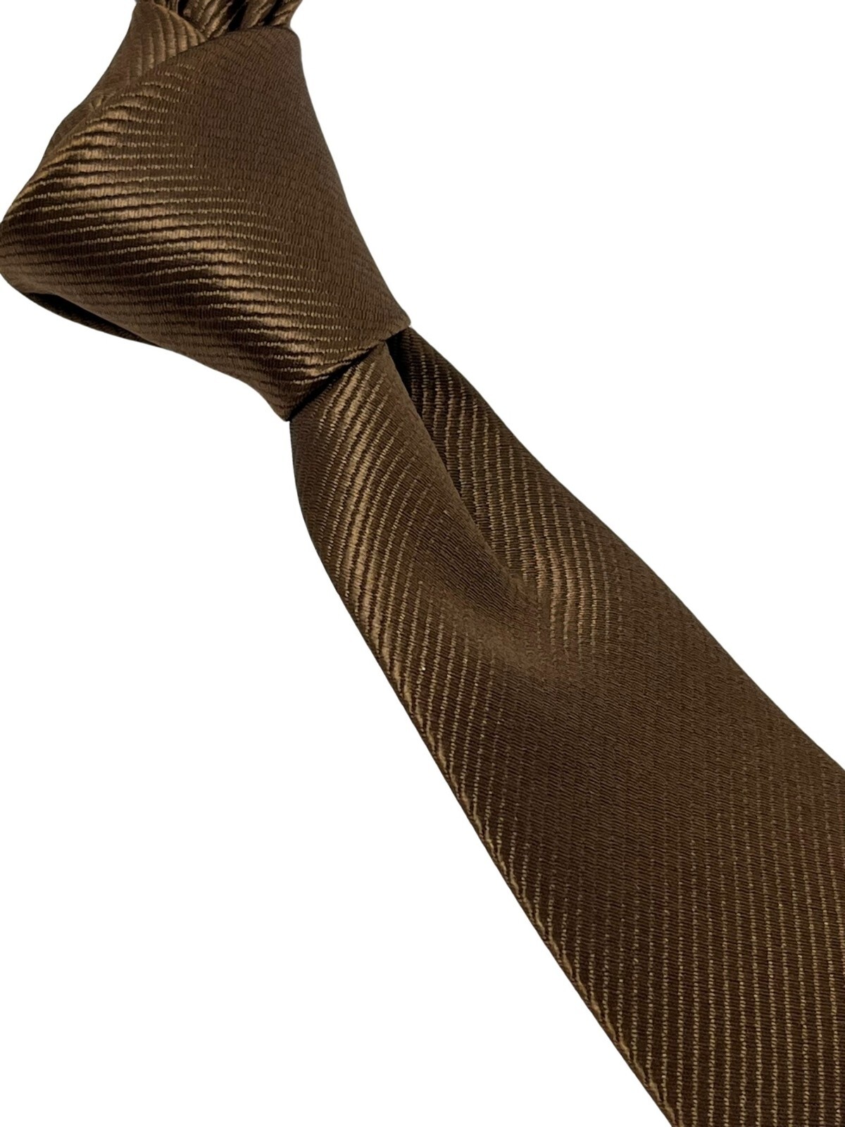 Frederick Thomas Designer plain chocolate brown mens tie classic office ...