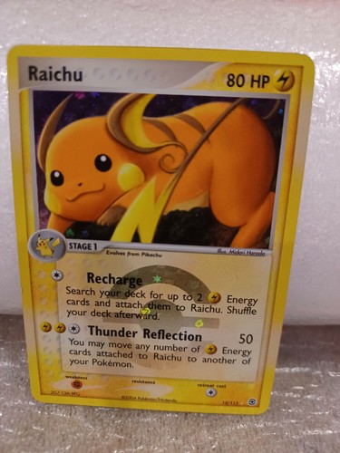 2004 Raichu - 12/112 -Ultra Rare Reverse Holo Ex Fire Red & Leaf Green ...
