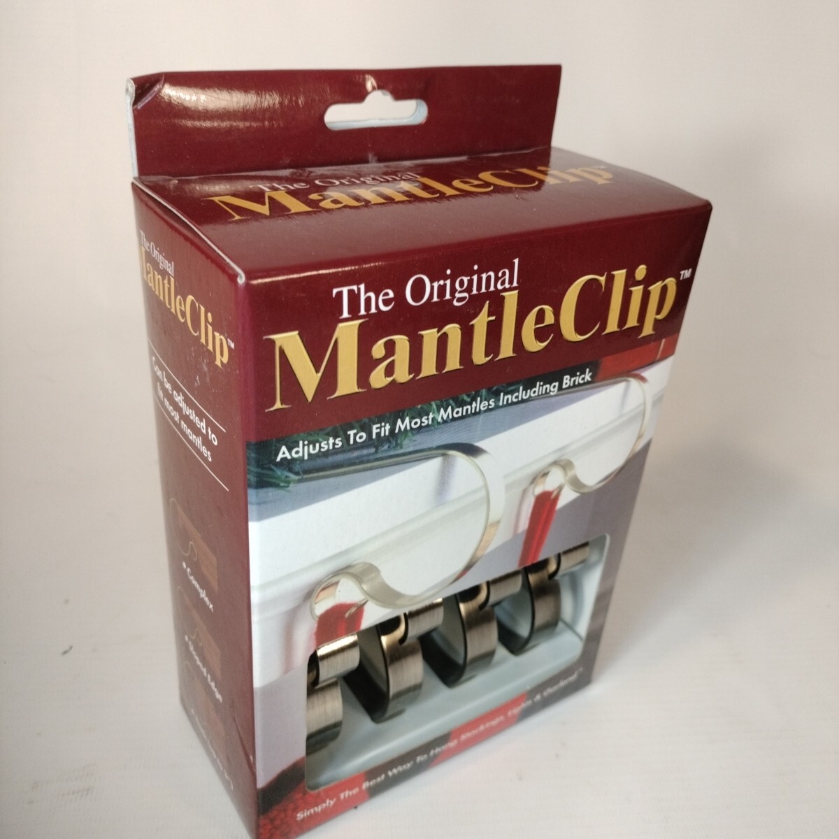 The Original Mantle Clip Set of 4 Metal Hanging Christmas Stockings New ...