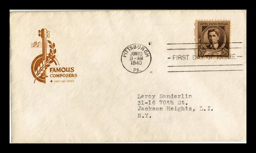 ETHELBERT NEVIN FAMOUS AMERICANS FDC SCOTT 883 IOOR CACHET US COVER | eBay