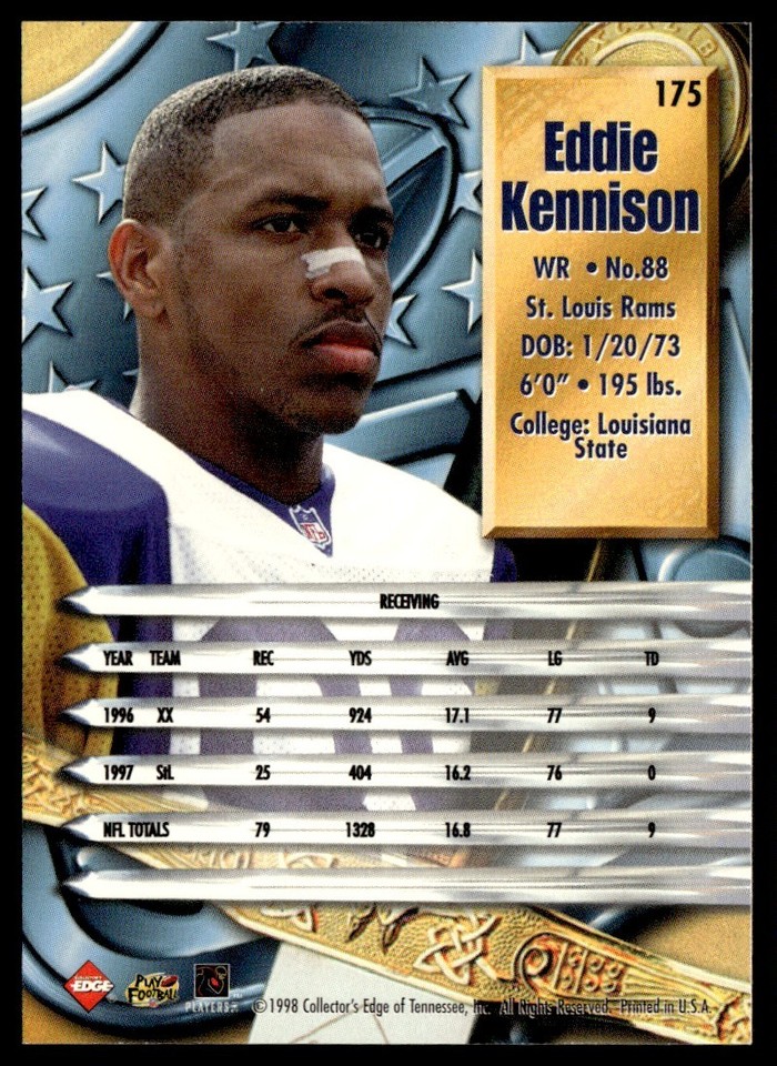 1998 Collector's Edge Supreme Season Review Eddie Kennison St. Louis ...