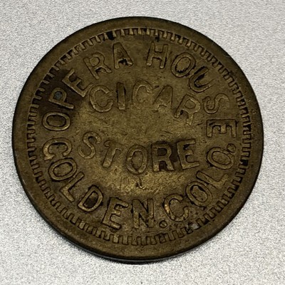 Colorado, Golden Opera House Cigar Store Brass 5 Cent Round Token ...