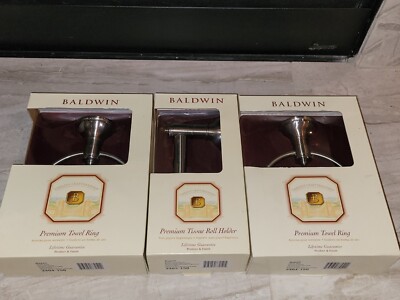 Baldwin Premium NAPOLI Brass Tissue Roll Holder 3403-150 & 2 Towel ...