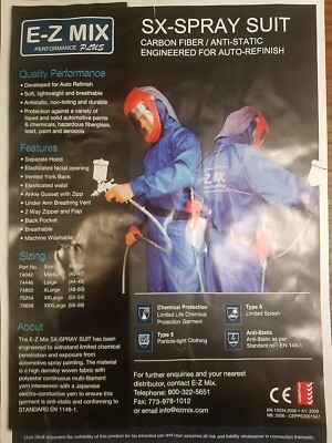 Ez Mix -75658- E-z Mix Anti-static Spray Suit With Hood -XXXL | eBay