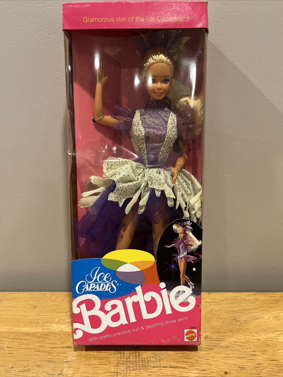 Ice Capades Barbie Doll Blue Background 1990 Mattel No. 9847 NRFB for ...