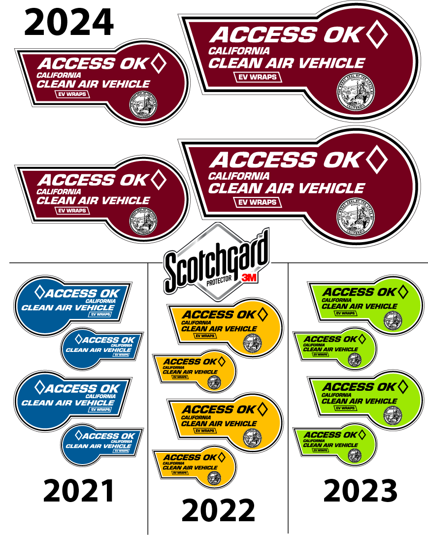 California HOV Carpool Stickers Protection Film (HOV Decals NOT ...