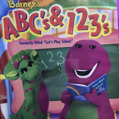 Vintage Barney ABC's & 123's Let's Play School VHS 1999 Clam Shell Kids ...