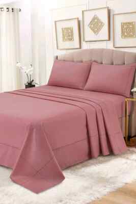 Flat Sheet Bed Sheets 100% Poly Cotton (Dusty Rose Double) | eBay