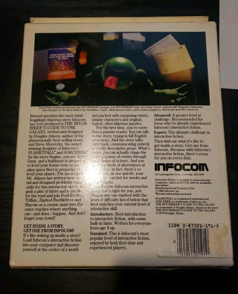 The Hitchhiker’s Guide To The Galaxy Video Game Commodore 64 Software ...