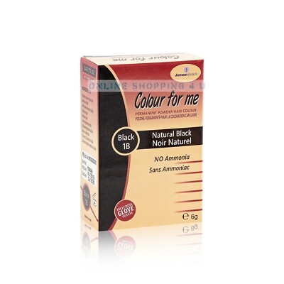 Colour For Me Natural Black Permanent Powder Hair Color Dye Cover Grey ...