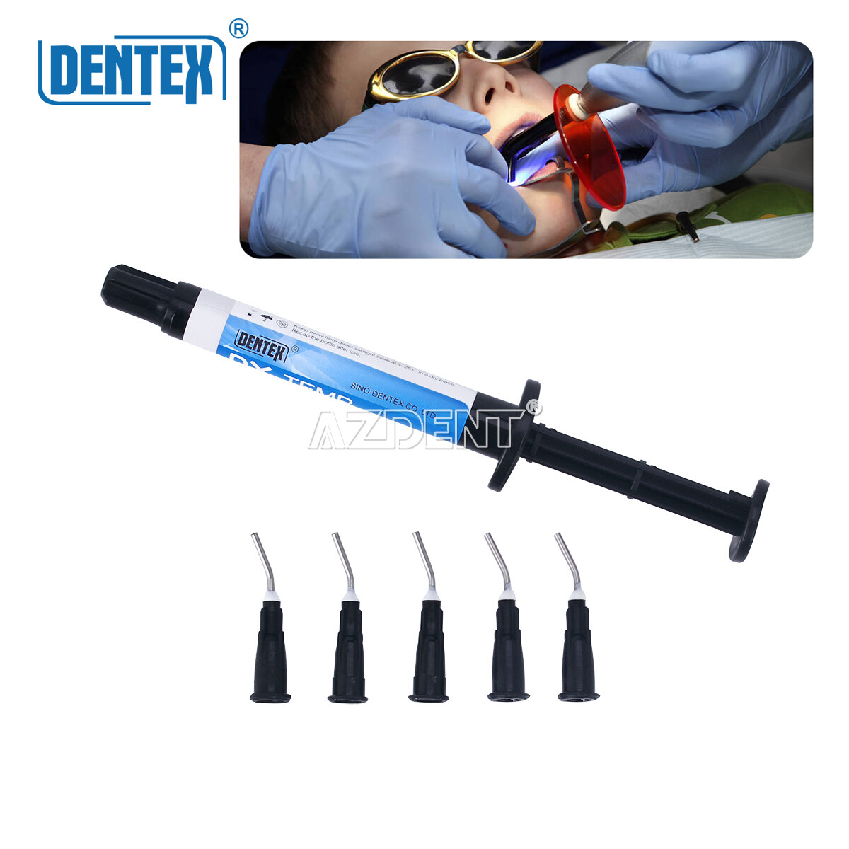 2.5g/kit blue Dental Temporary Flow light Cure filling Composite Resin ...