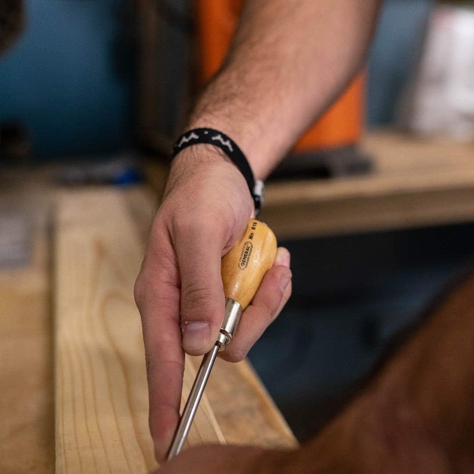 General Tools Scratch Awl Tool with Hardwood Handle - Scribe, Layout ...