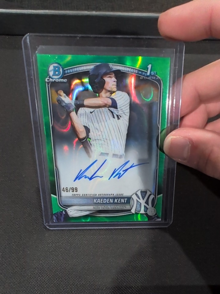 Kaeden Kent 2025 Bowman Draft Chrome Green Lava Auto 1st Bowman #/99 ...