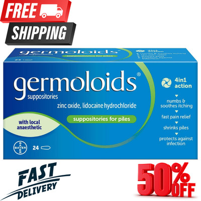 Germoloids Haemorrhoid & Piles Treatment Suppositories,55g, 24 Count ...